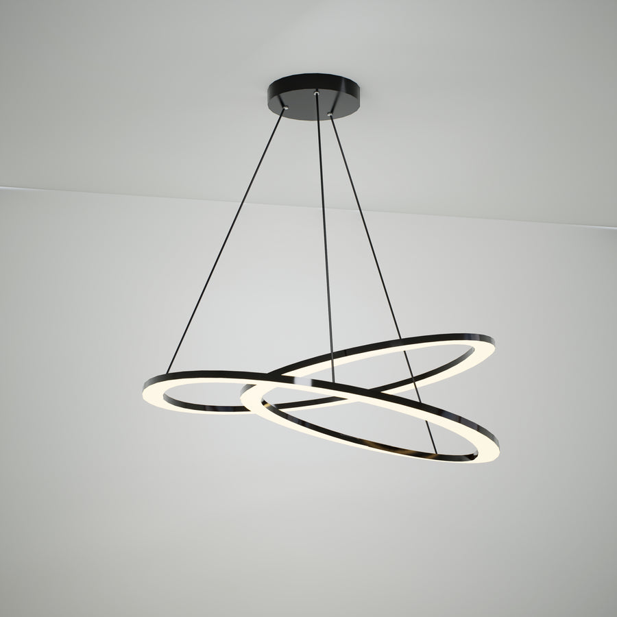 Circular Loop Black LED Pendant Light – Sleek Modern Look | Ozarke
