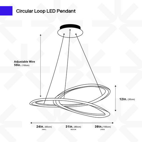 Circular Loop Black LED Pendant Light – Sleek Modern Look | Ozarke