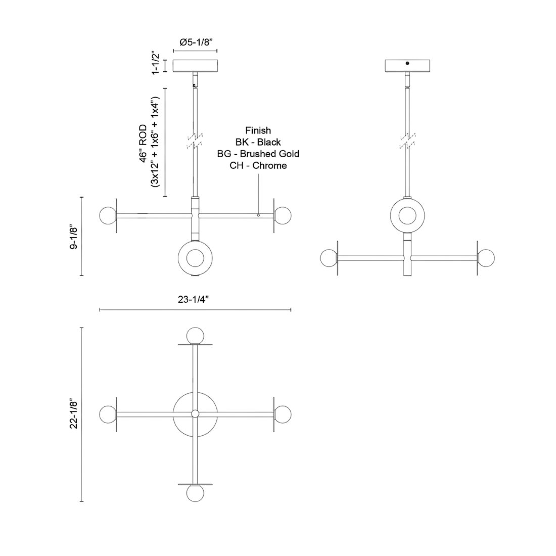 Elixir 22-in Chandelier