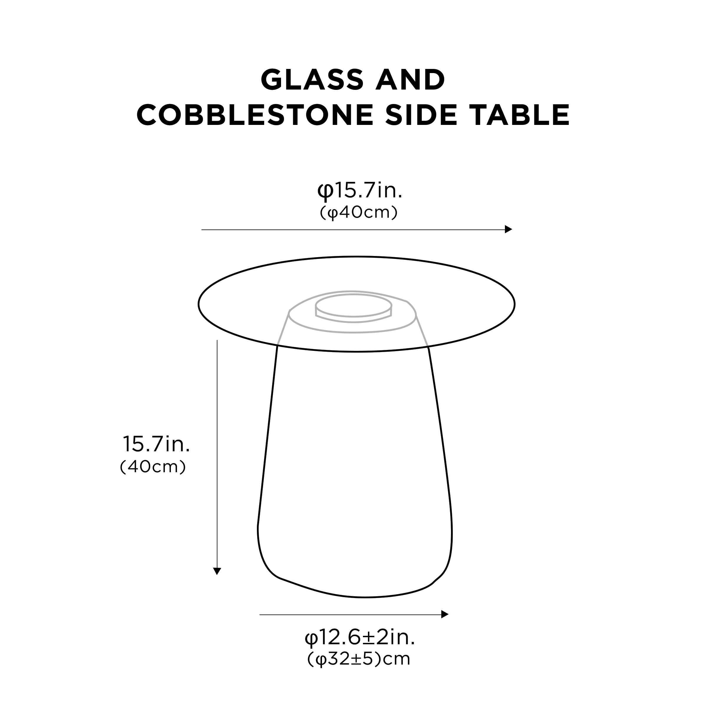 Glass and Cobblestone Side Table – Ozarké