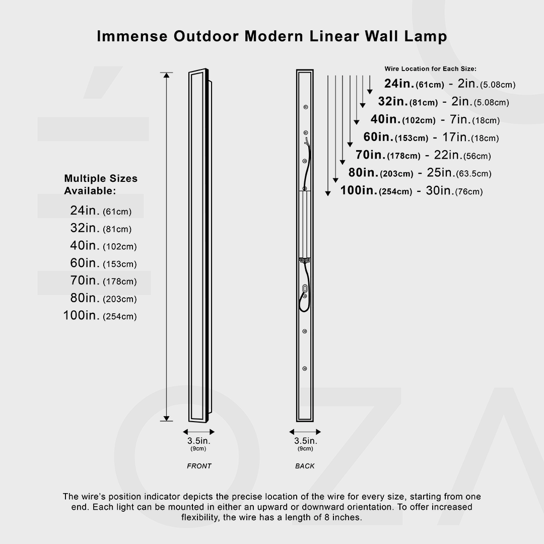 Immense Outdoor Waterproof Minimalist Linear LED Wall Lamp - Modern ...