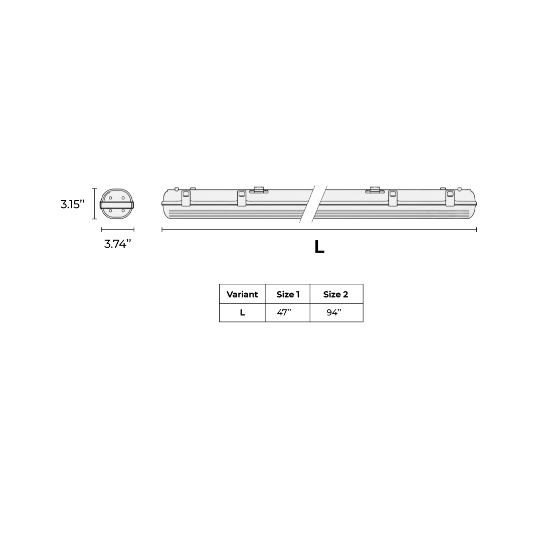 LED Seamless Vapor Proof Fixture