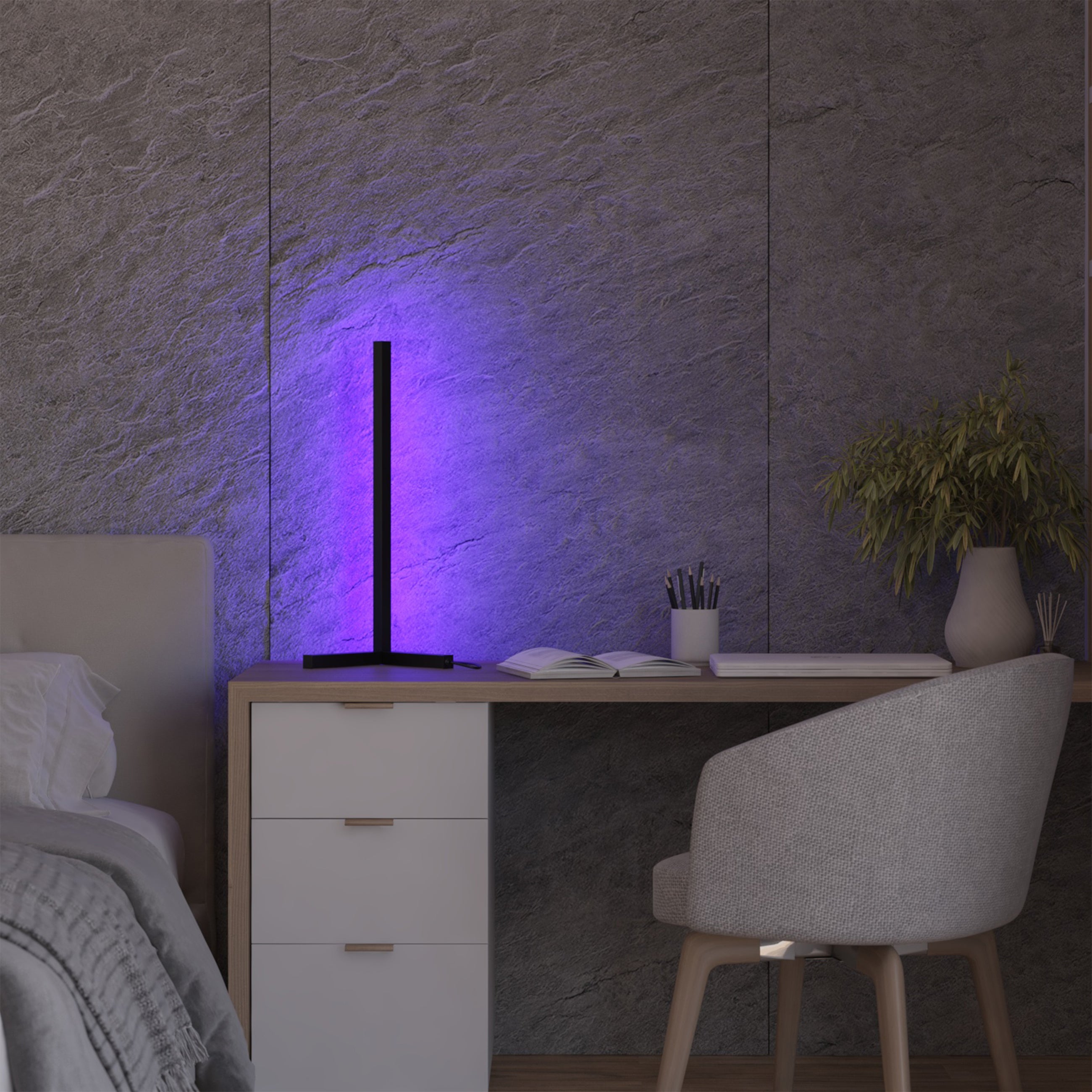 Minimalist LED Table Lamp – Dimmable Warm Light with Remote | Ozarke