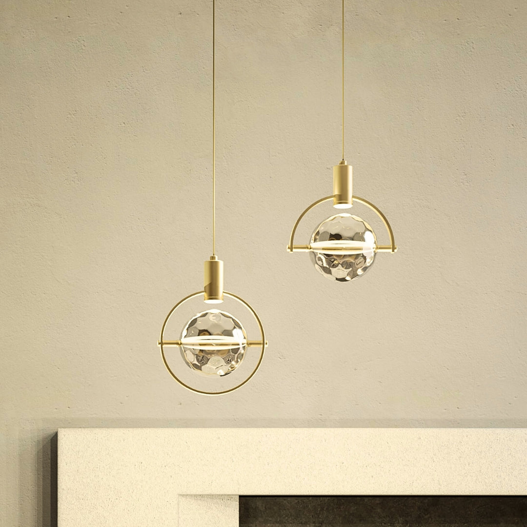 Modern Crystal Half Ring Pendant Light | Ozarke