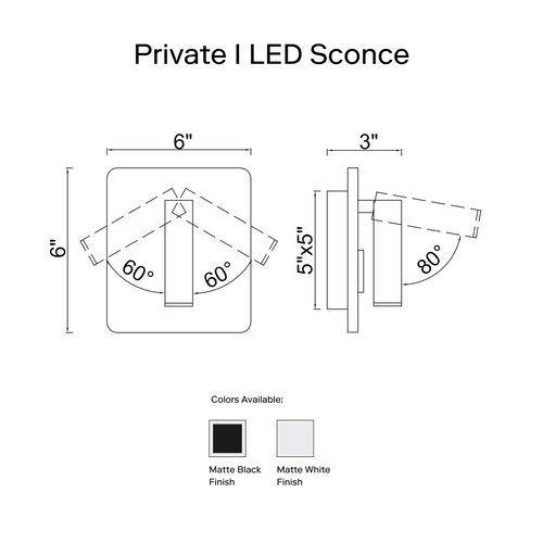 Private I LED Square Wall Sconce