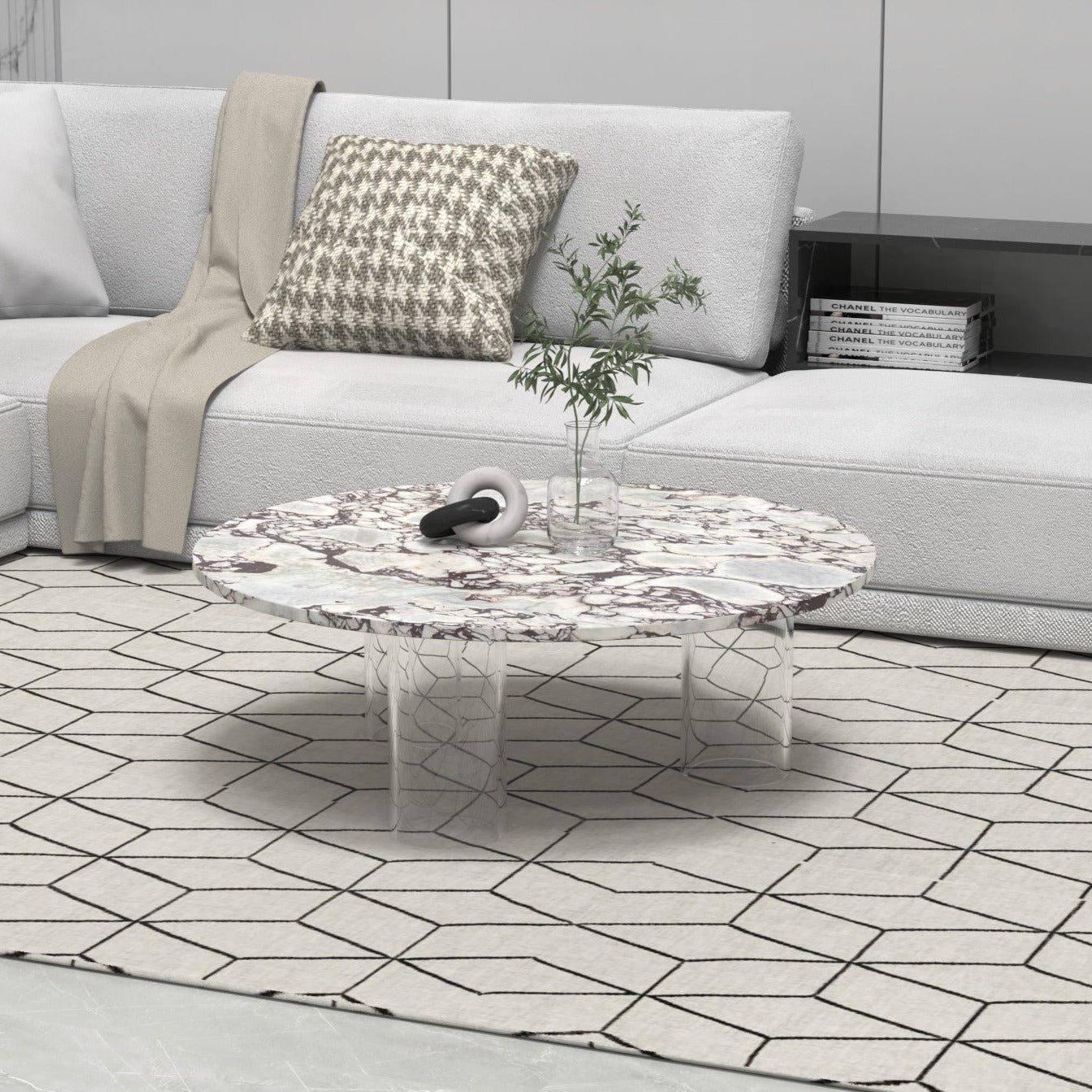 Calacatta Viola Acrylic Table