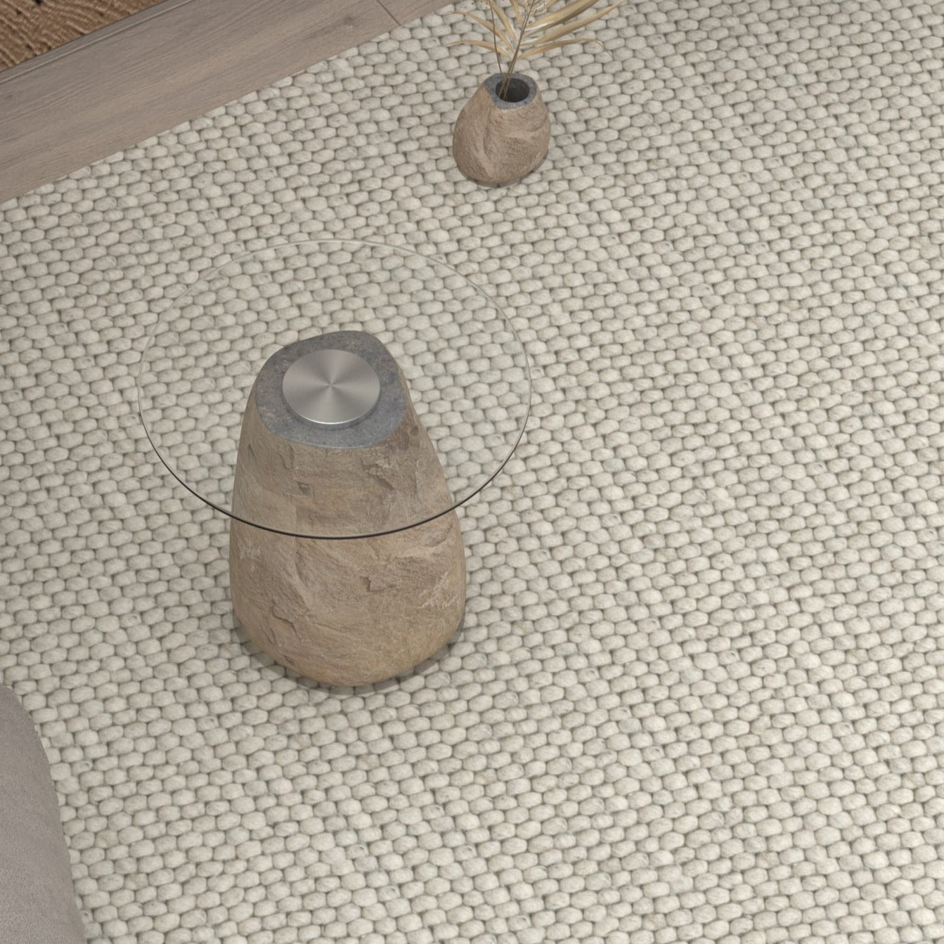 Glass Cobblestone Table