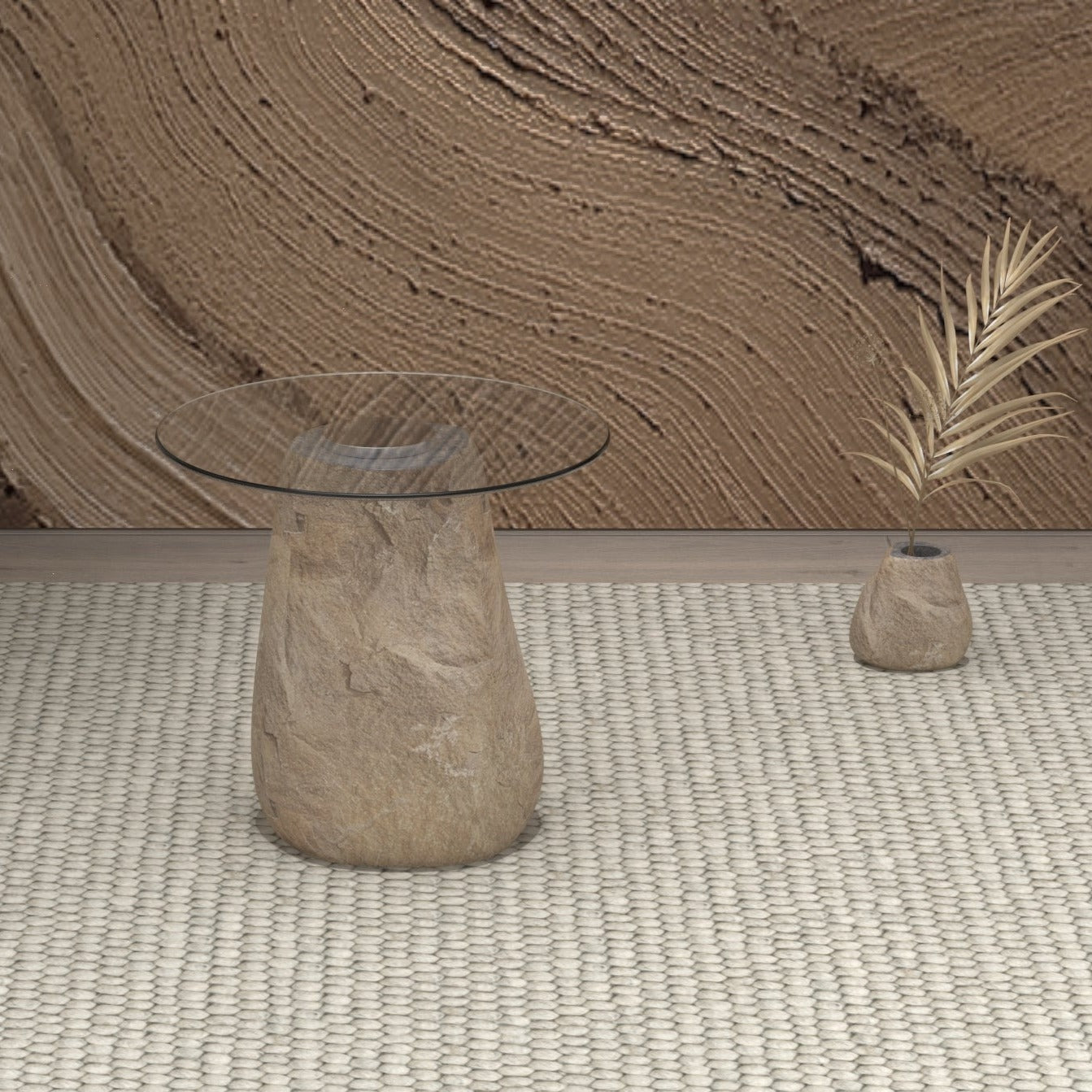 Glass Cobblestone Table